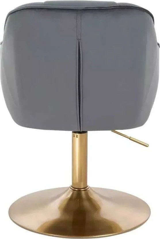 LuxuryForm DESIGN Otočná židle AVOLA VELUR na zlatém talíři - tmavě šedá