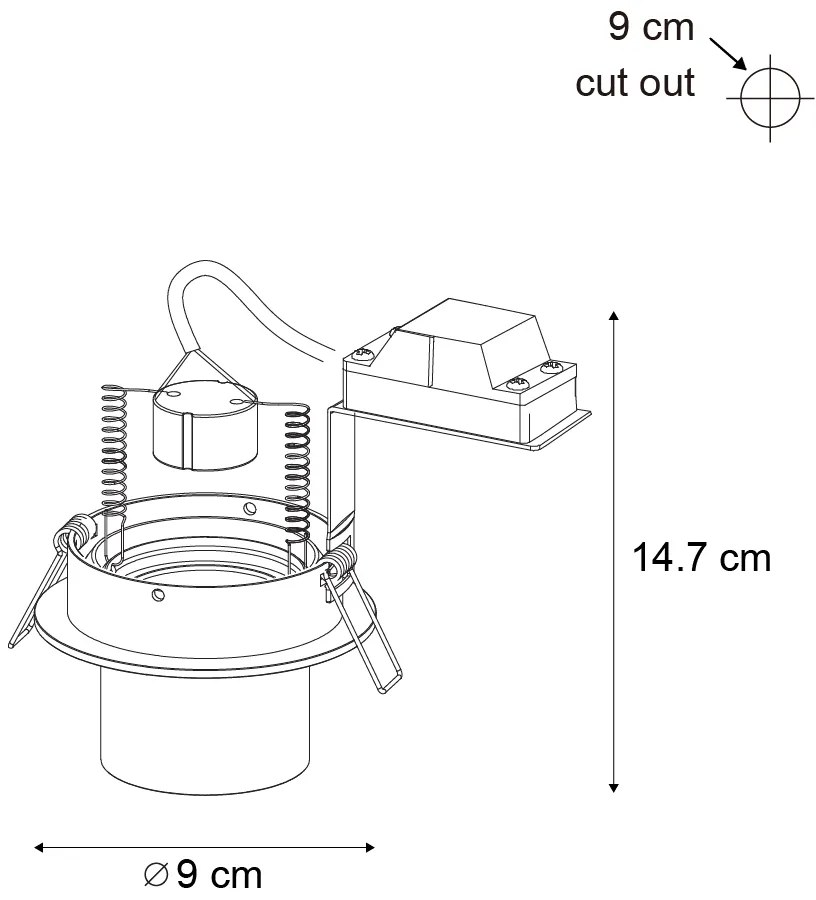 Moderní zapuštěné bodové svítidlo antracitově šedé GU10 50 mm kulaté otočné - Installa