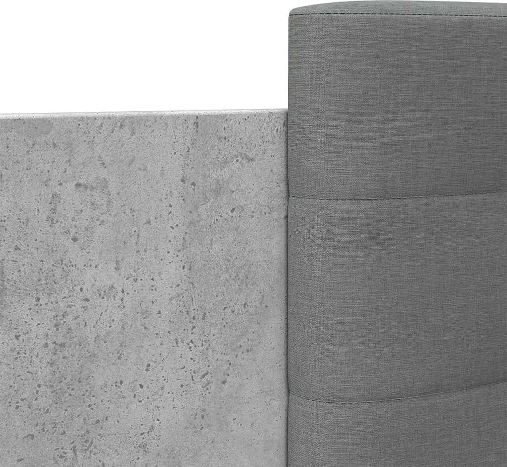 Rám postele s čelem betonově šedý 90 x 200 cm kompozitní dřevo 3209943