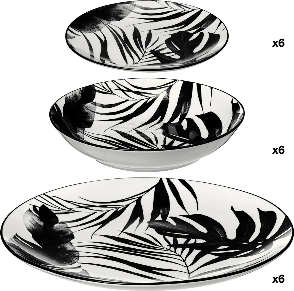 Jídelní souprava PALME BLACK, 18 ks