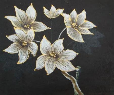 Pět bílých květů - 50 x 60 cm