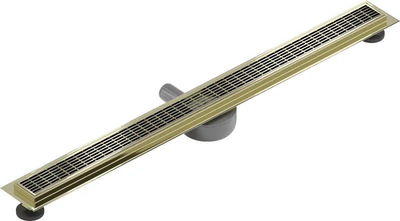 Mexen Flat 360°, nerezový sprchový žlab vzor M33 90 cm, zlatá lesklá, 1533090-40