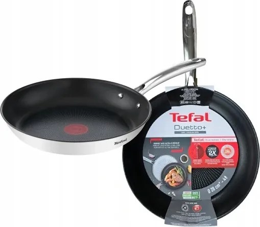 Pánev Tefal Duetto+ 28 CM Titanová Indukce Plyn Inox Ocel