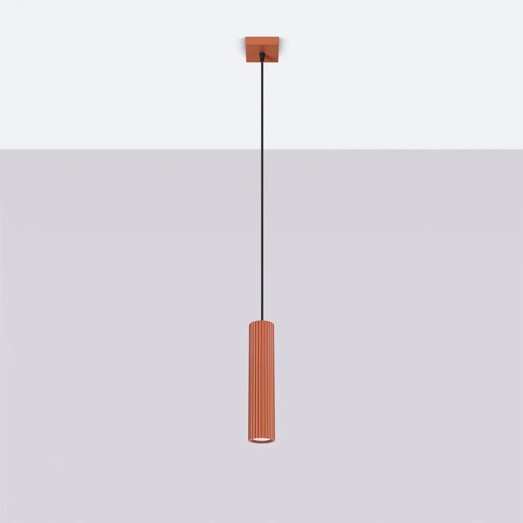 Sollux Lighting Závěsné svítidlo KARBON 1 červené okrové