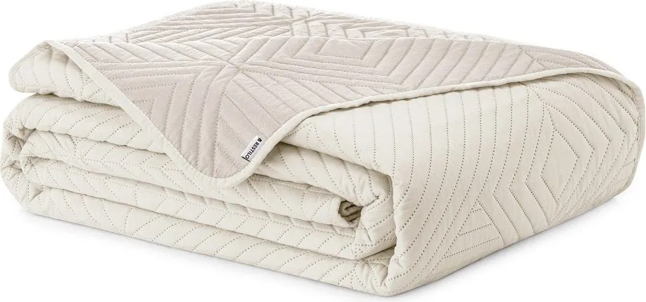 Krémový prošívaný přehoz z mikrovlákna 240x260 cm Softa – Restilo