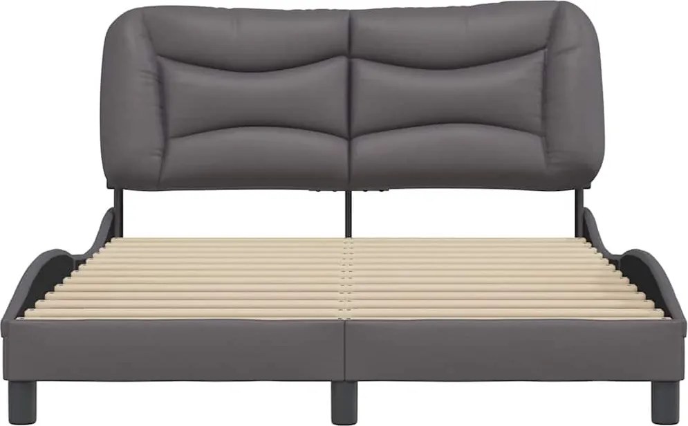 Rám postele bez matrace Hvar šedý 140x190 cm umělá kůže 3207998