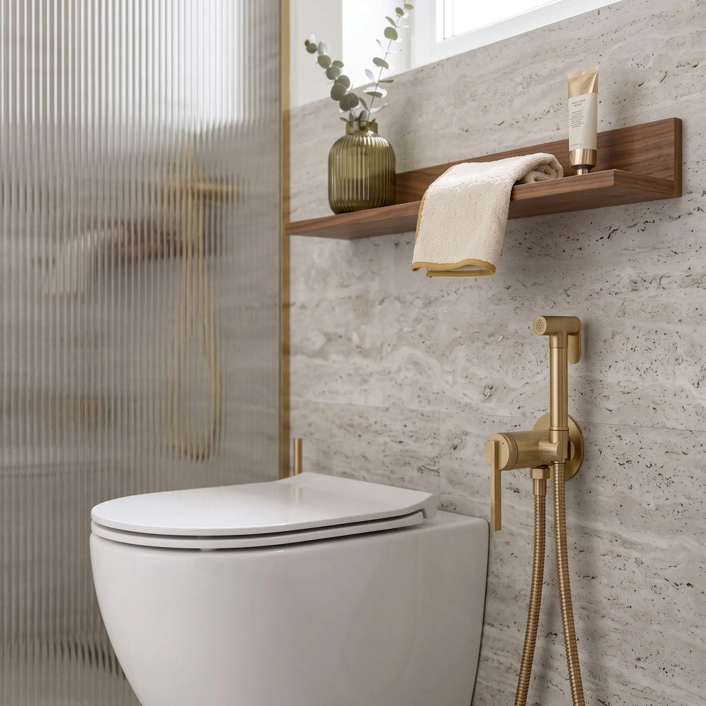 Rea, Podomítková bidetová baterie Rea Grace Brush Gold, REA-B4502