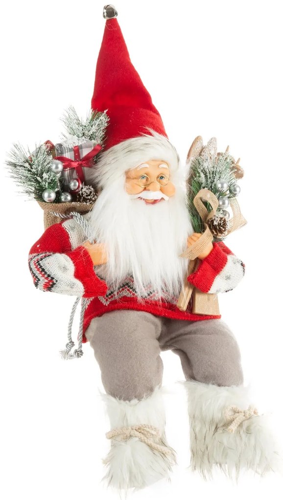 VÁNOČNÍ FIGURKA SANTA 40 CM ČERVENÁ