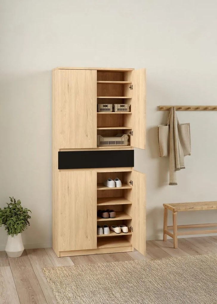 Tvilum Botník Simplicity 210 jackson hickory/černý mat