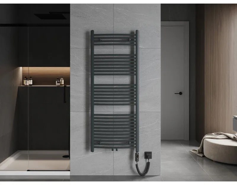 Mexen Ares, elektrické topné těleso 1500x600 mm + topná tyč 900 W, antracitová, W102-1500-600-2900-66