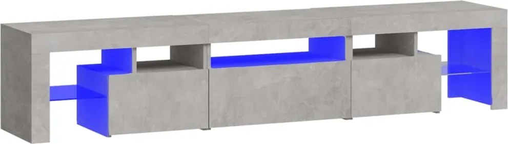 TV skříňka s LED osvětlením betonově šedá 200x36,5x40 cm 3152813