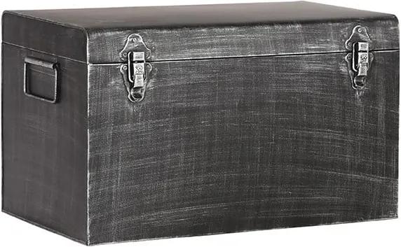 Černý kovový úložný box LABEL51, délka 40 cm