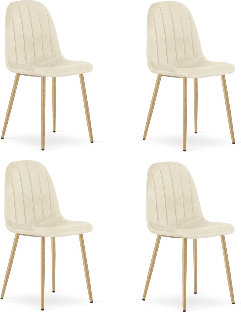 Jídelní židle PADVA VELVET, světle béžová