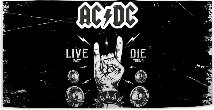 Sablio Ručník ACDC Live fast, die young - 70x140 cm