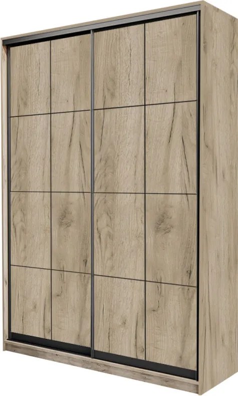 Skříň 2D Loft 1200x2400x600, 2 DTD Lines BL, Dub kraft šedý