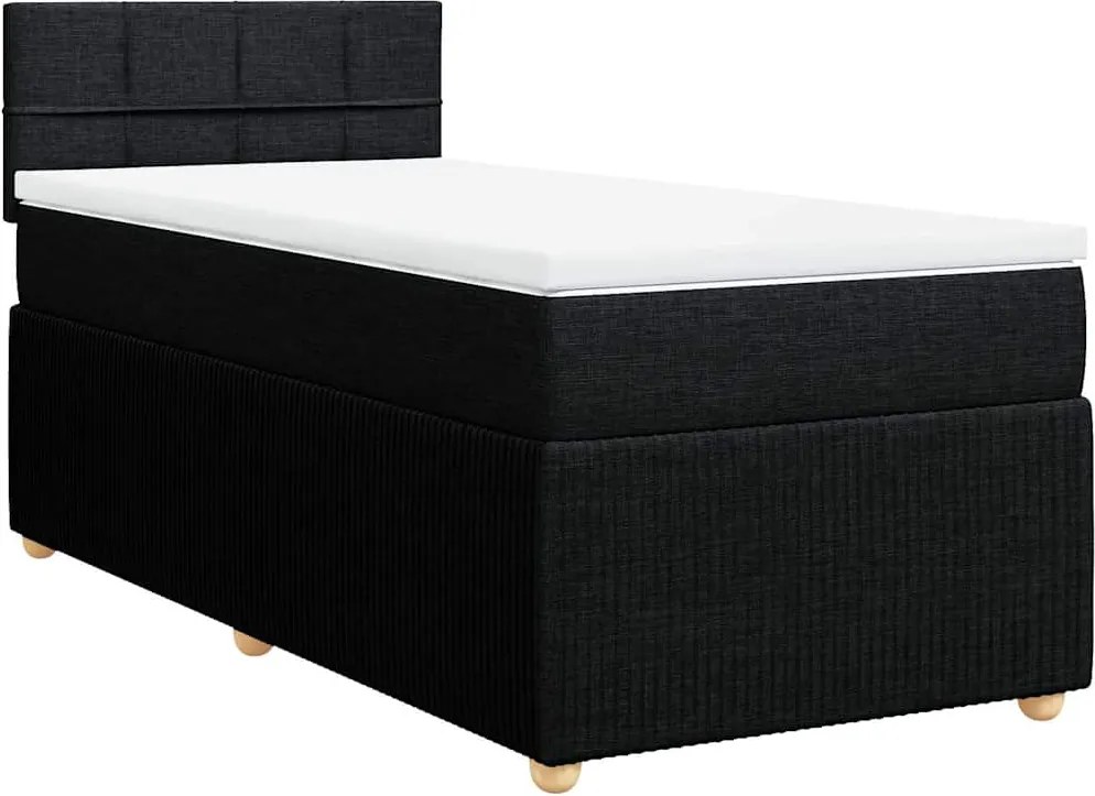 Box spring postel s matrací černá 90x200 cm textil 3287341