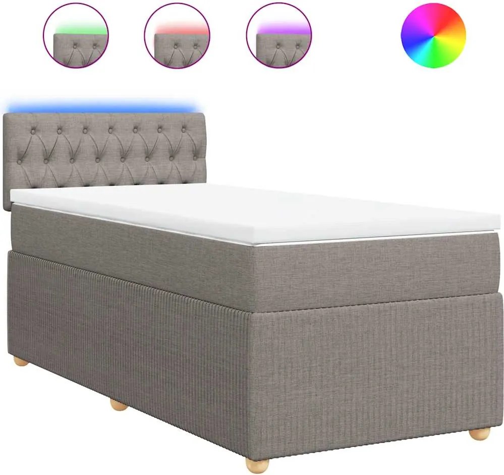 Box spring postel s matrací taupe 90x200 cm textil 3289650