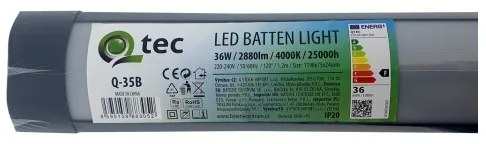 LED Podlinkové svítidlo QTEC LED/36W/230V 120 cm černá