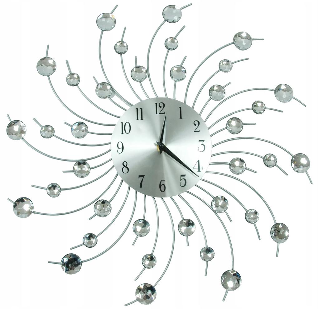 ViaDomo Via Domo - Nástěnné hodiny Castagno - stříbrná - 50x50 cm