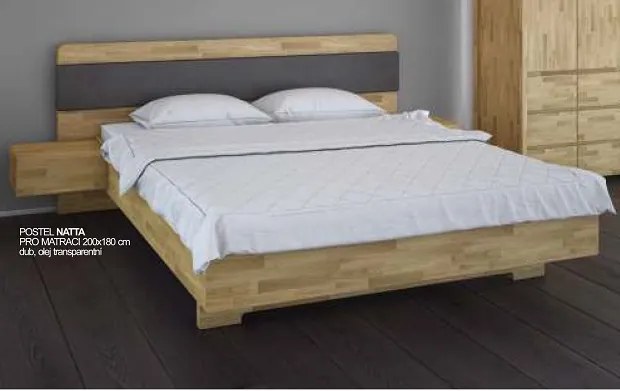 Lucatec Dřevěná postel Natta 200x180 Dub