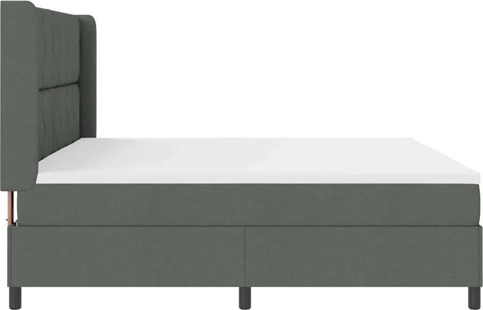 Postel s boxspringem s polštářem Tmavě šedá 200 x 200 cm textil 3341729