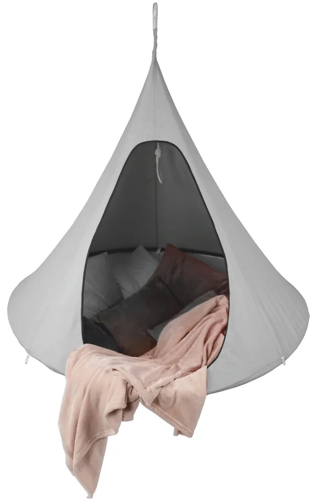 Závěsné houpací křeslo, světle šedá, KLORIN NEW BIG SIZE CACOON HAMMOCK