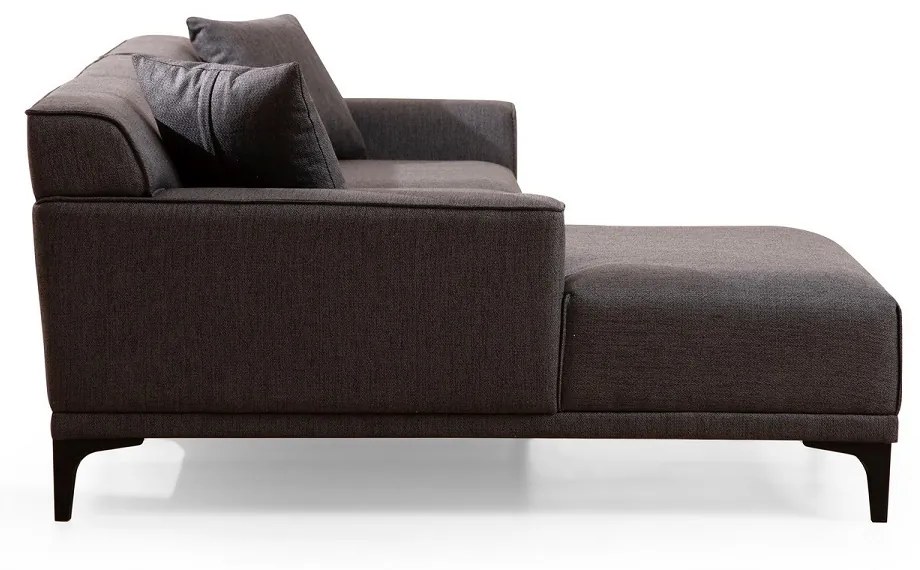 Designová rohová sedačka Dellyn 250 cm antracitová - levá