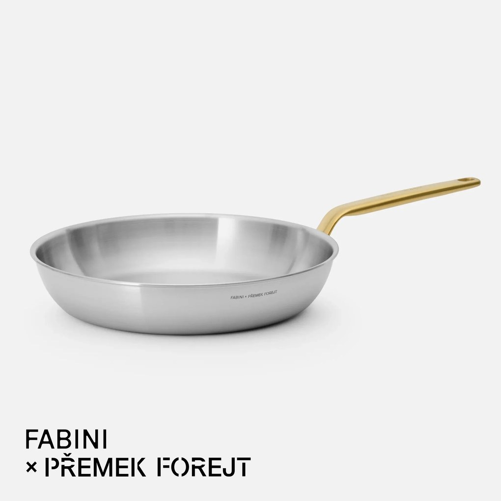 Fabini Pánev FABINI & Forejt, ø 30 cm - Nerezová beznýtová pánev z vícevrstvé nerezové oceli bez poklice