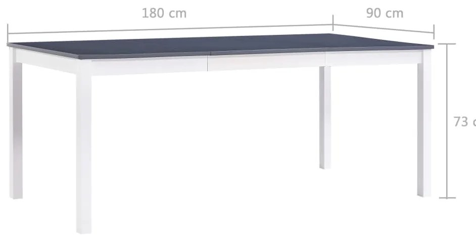 vidaXL Marketos Jídelní stůl bílo-šedý 180 x 90 x 73 cm borové dřevo
