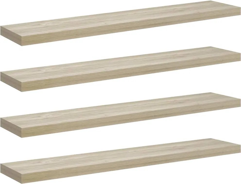 Plovoucí nástěnné police 4 ks dub 120 x 23,5 x 3,8 cm MDF 323885