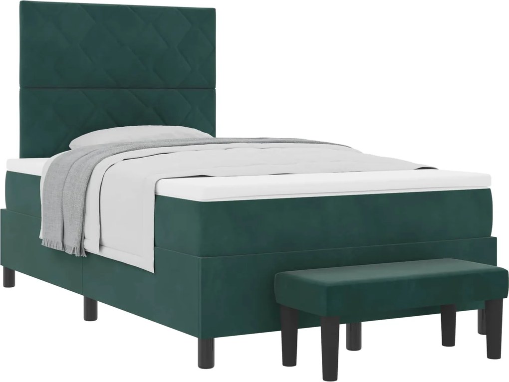 Postel s boxspringem s čelo Tmavě zelená 200 x 120 cm samet 3344573