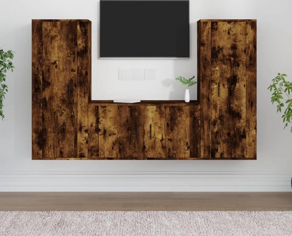 vidaXL 3dílný set TV skříněk kompozitní dřevo [3188750] Barva: Bílá