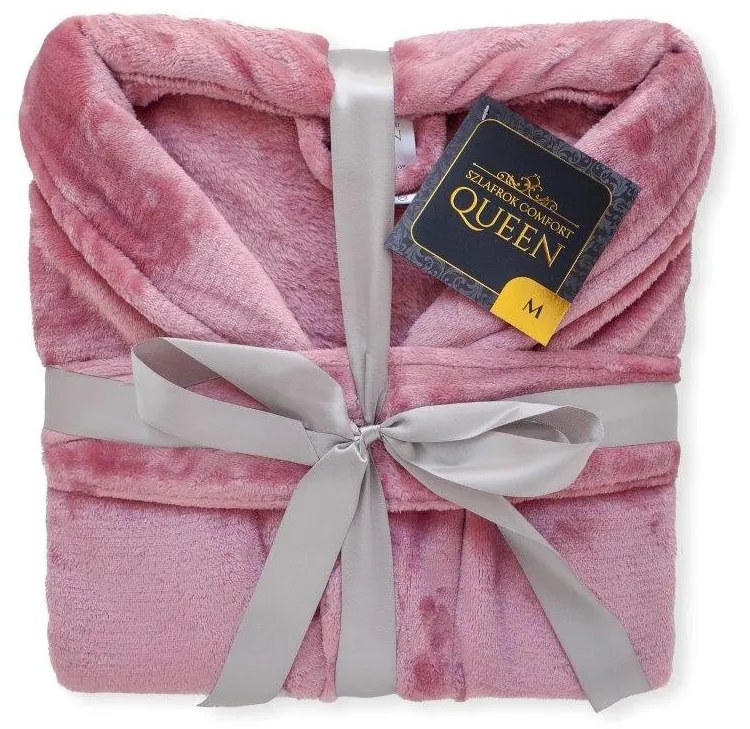 Dámský fleecový župan COMFORT QUEEN vel. M růžový