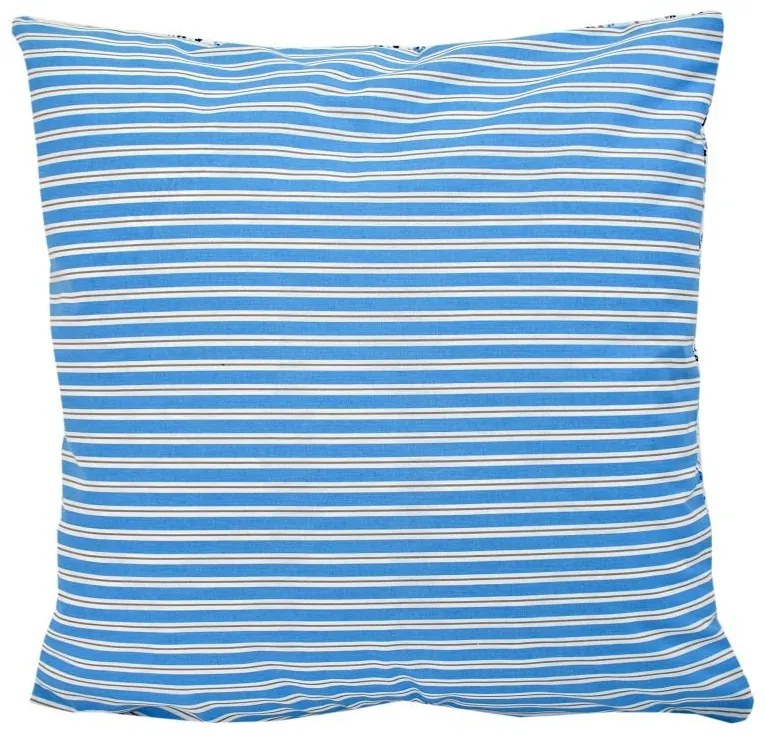 Stanex Povlak na polštářek krepový Kvítek-pruh modrý (LS194) ROZMĚR: 90 x 70 cm