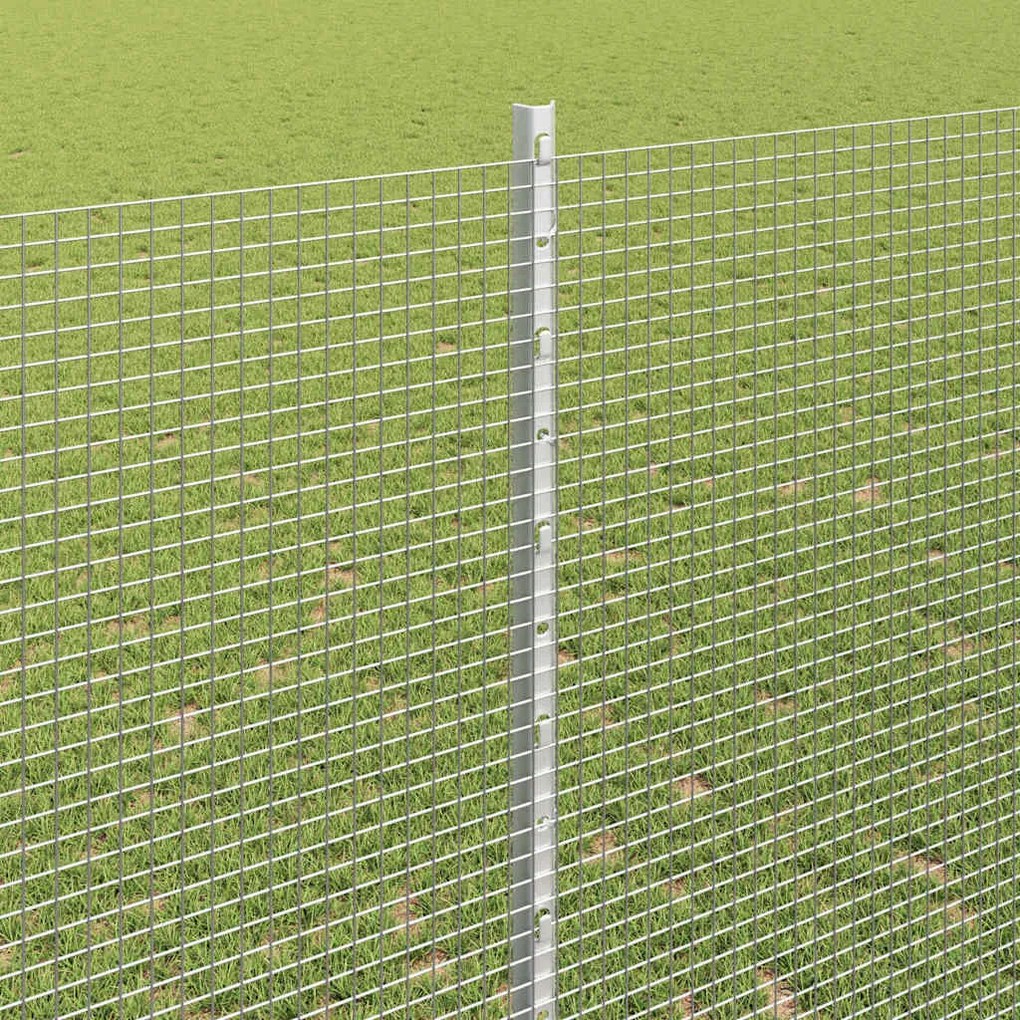 Svařovaná drátěná plotovina s tyčkami 10 x 1,4 m Stříbrná 3336333