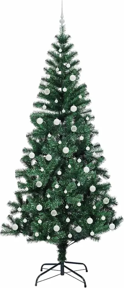 Umělý osvětlený vánoční stromeček Zelená 240 cm PVC a kov 3396791