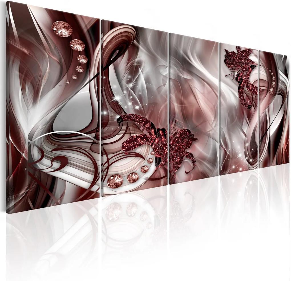 Murando DeLuxe Abstraktní obraz - červená záře Velikost: 200x80 cm