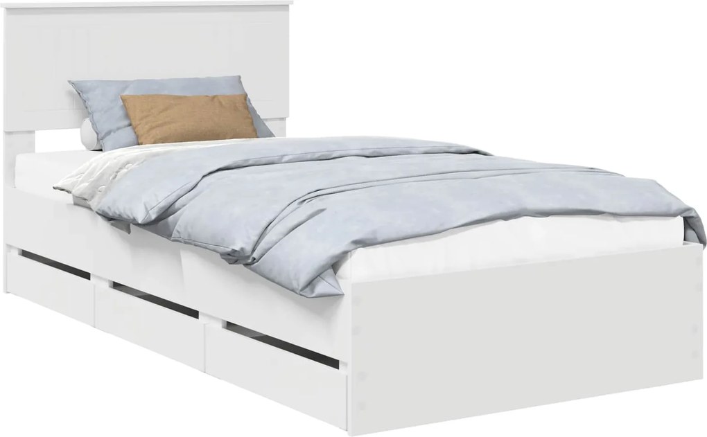 Rám postele se zásuvkou Bílá 100 x 200 cm Inženýrské dřevo 3410735
