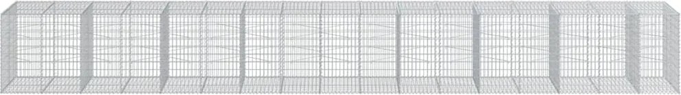 Gabionový koš s víkem 950 x 100 x 100 cm pozinkované železo 3295207