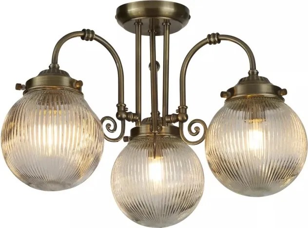 Searchlight 32593-3AB Stropní stylové svítidlo BELVUE PATINA IP44