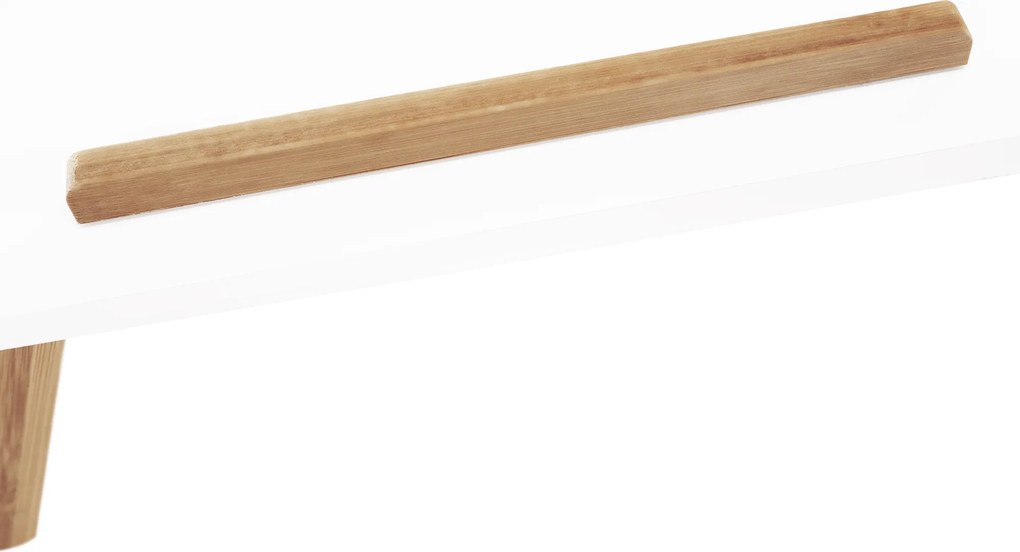 Příruční stolek na notebook / držák na tablet, bílá / přírodní bambus, MELTEN