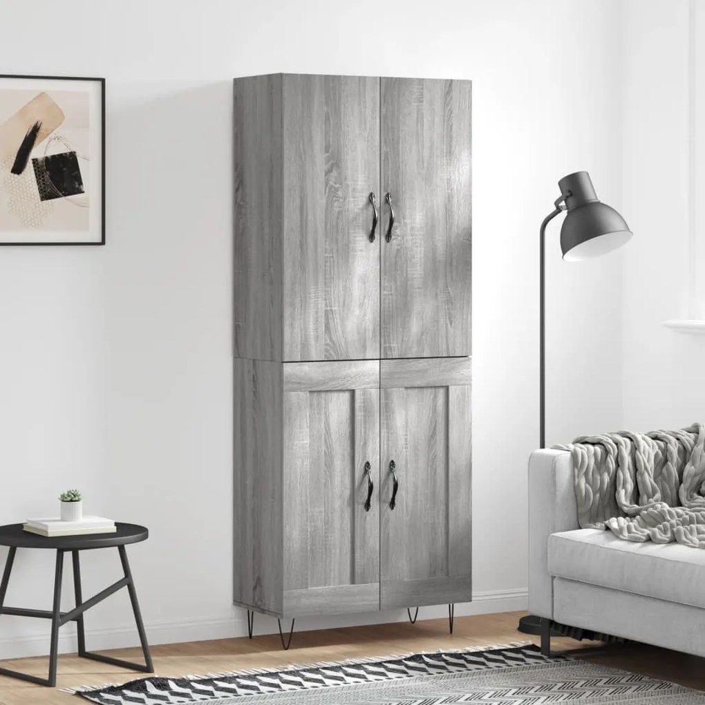 Skříň highboard šedá sonoma 69,5 x 34 x 180 cm kompozitní dřevo 3198079