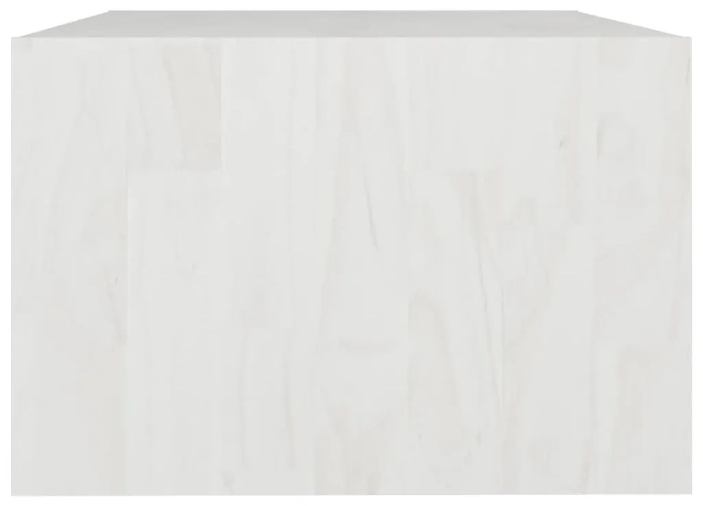 Konferenční stolek bílý 75 x 50 x 33,5 cm masivní borové dřevo - Default Title