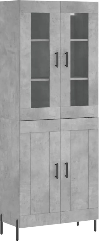 Skříň highboard betonově šedá 69,5x34x180 cm kompozitní dřevo 3198349