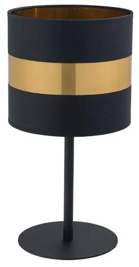 TK LIGHTING Stolní lampa - PARIS 5017, Ø 30 cm, 230V/15W/1xE27, černá/zlatá