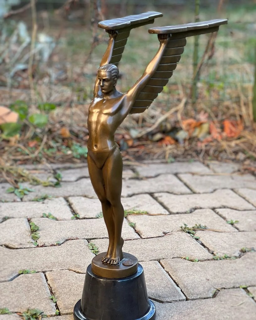 Bronzová socha soška - Íkaros art deco