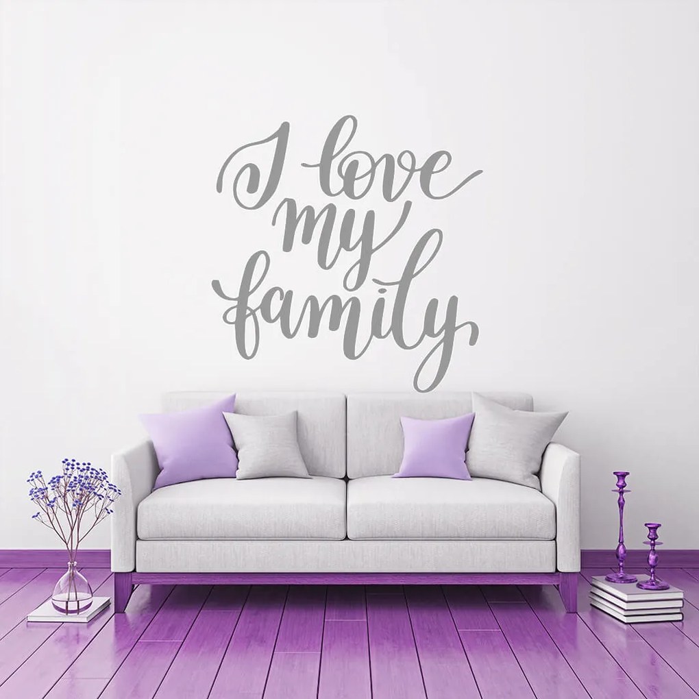 Živá Zeď Samolepka na zeď I love my family Barva: černá