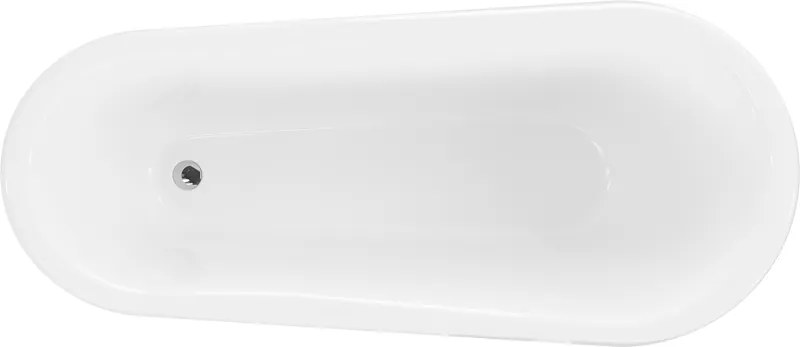 Mexen Retro, volně stojící vana 170 x 75 cm, bílá-černá, chromové nohy, 53251707575-00