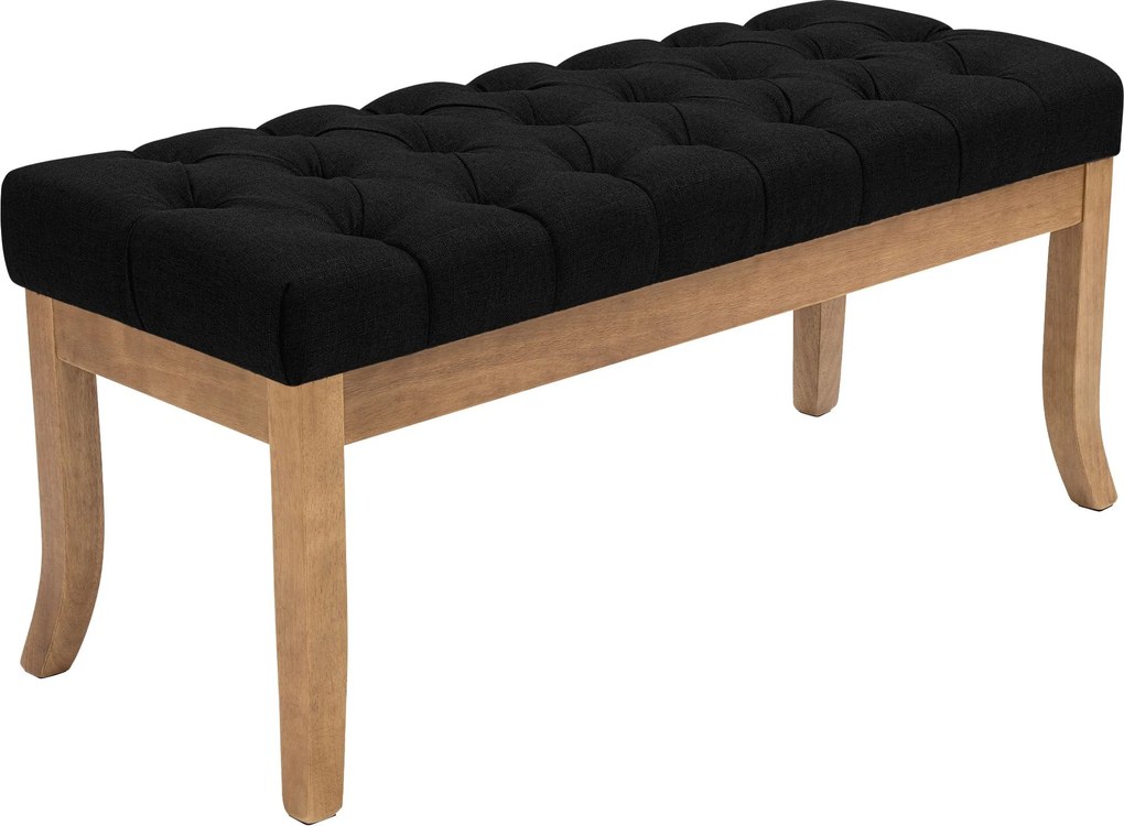 Lavice Ramses látka světlý antik 100 cm – černá