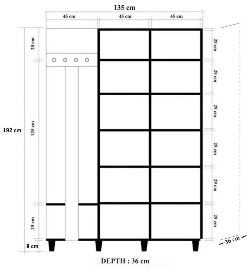 Věšák se skříní Garmanto Sonoma Oak Double